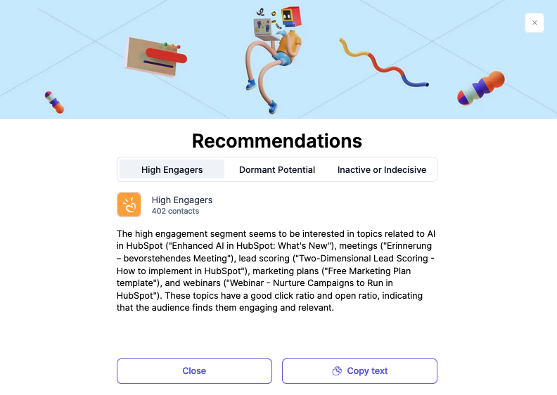 How do I use the content recommendations?